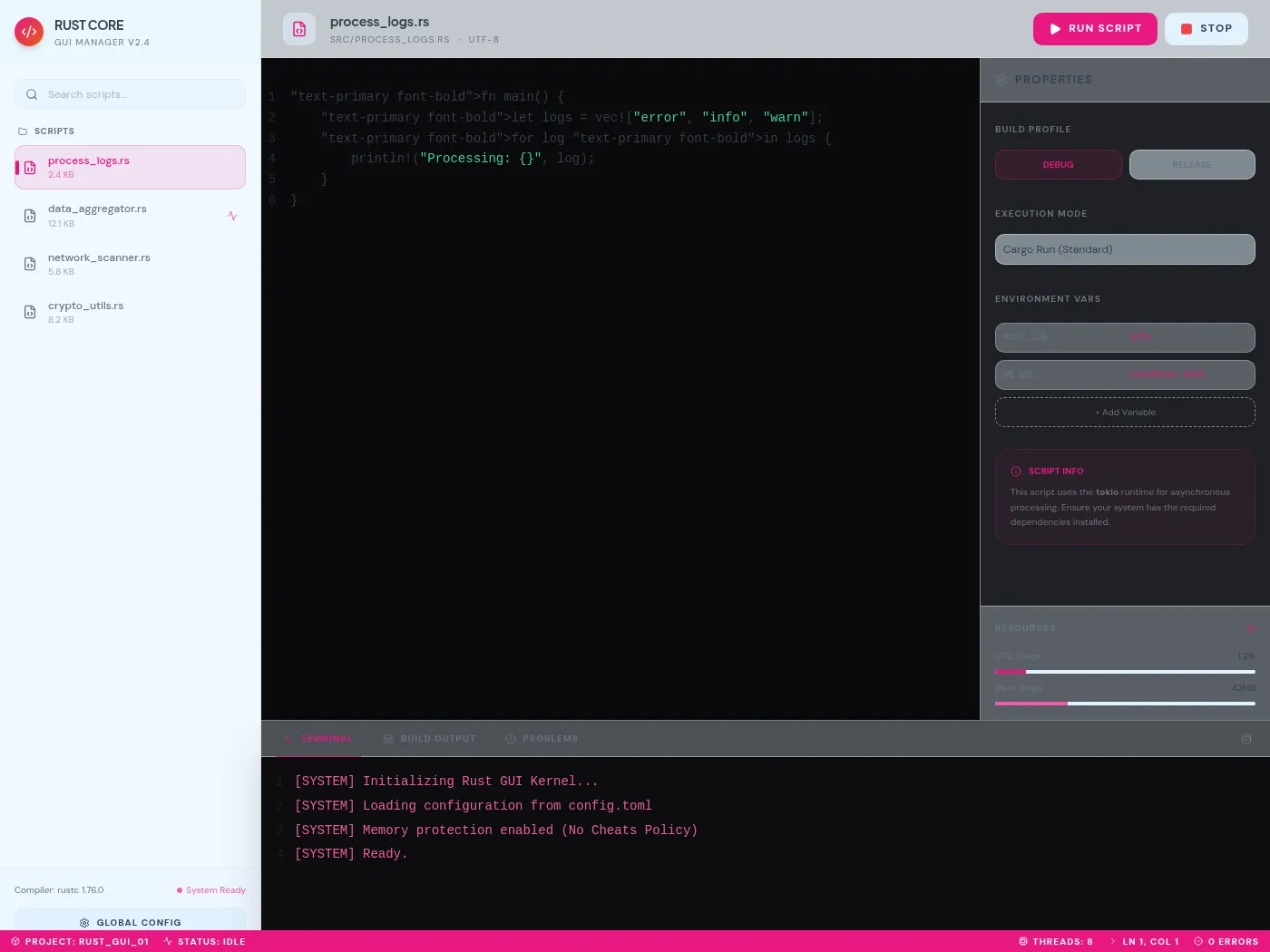 Rust Script GUI