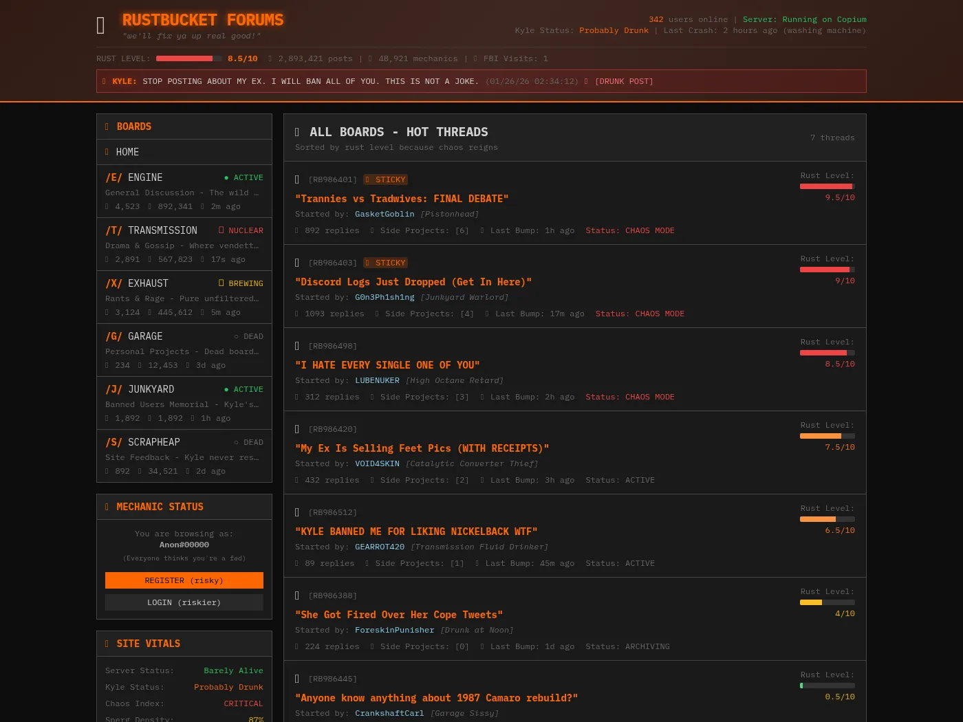 Rustbucket Forums