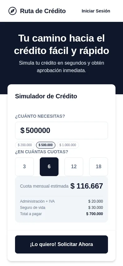Ruta de Crédito App