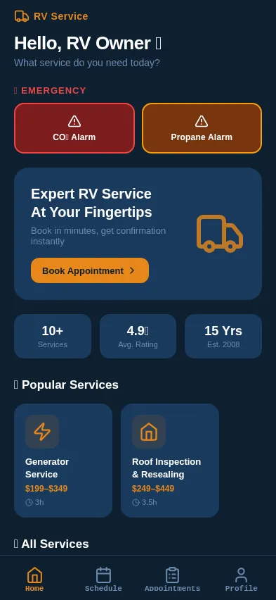 RV Service Scheduler