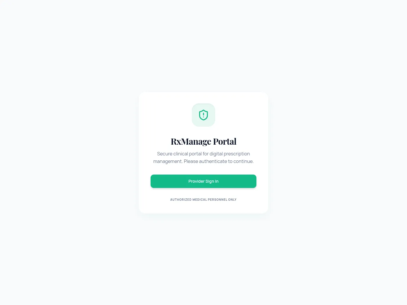 RxManage Web Portal