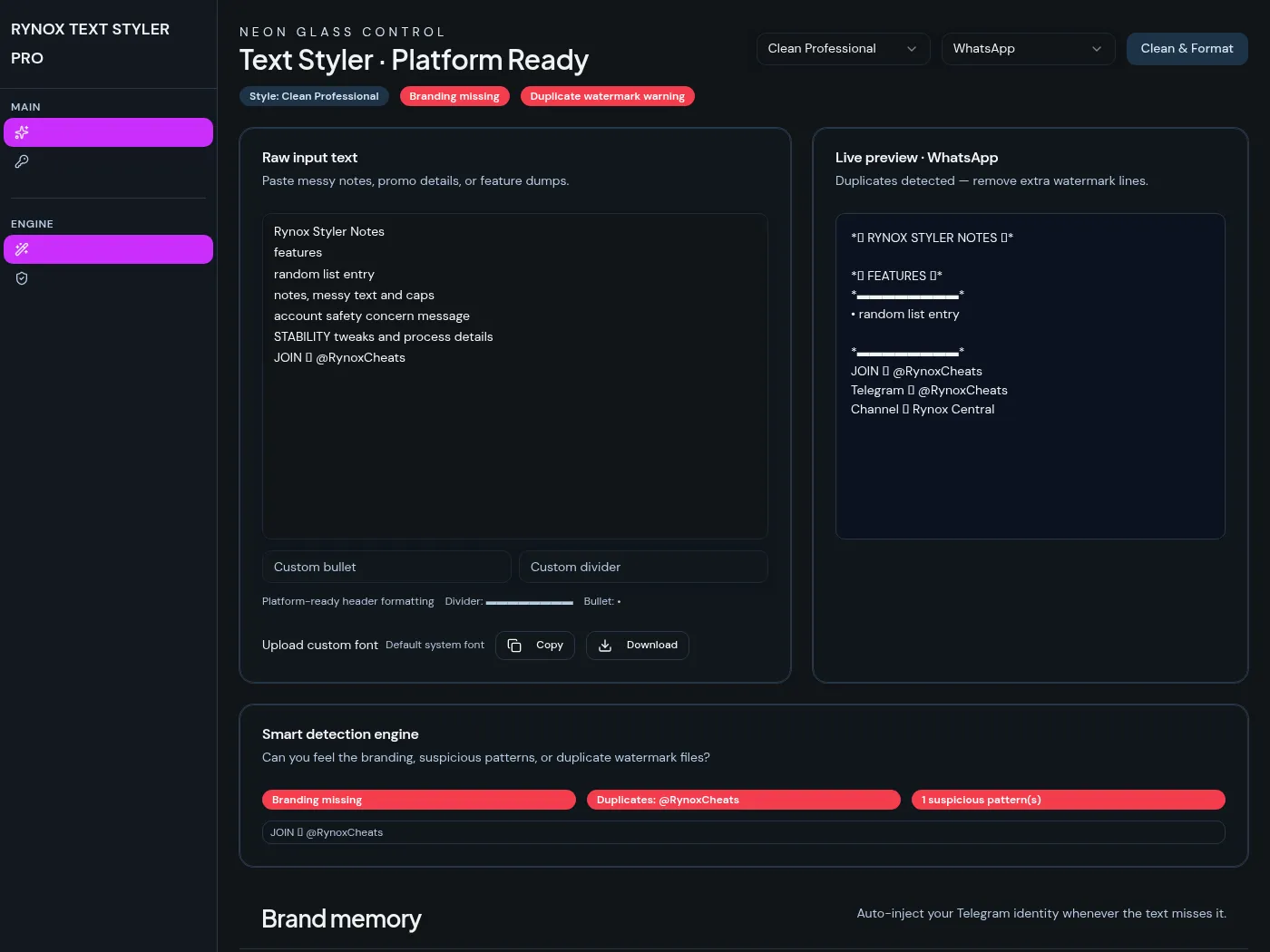Rynox Text Styler Pro