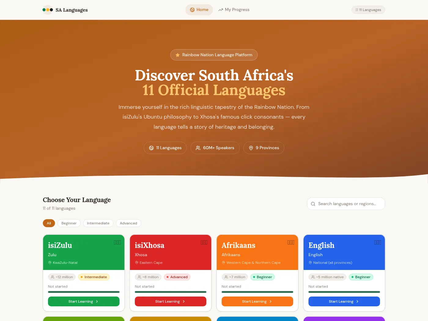 SA Languages Learner