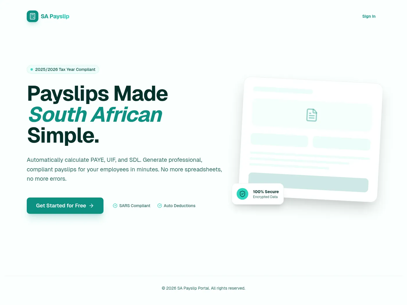 SA Payslip Portal