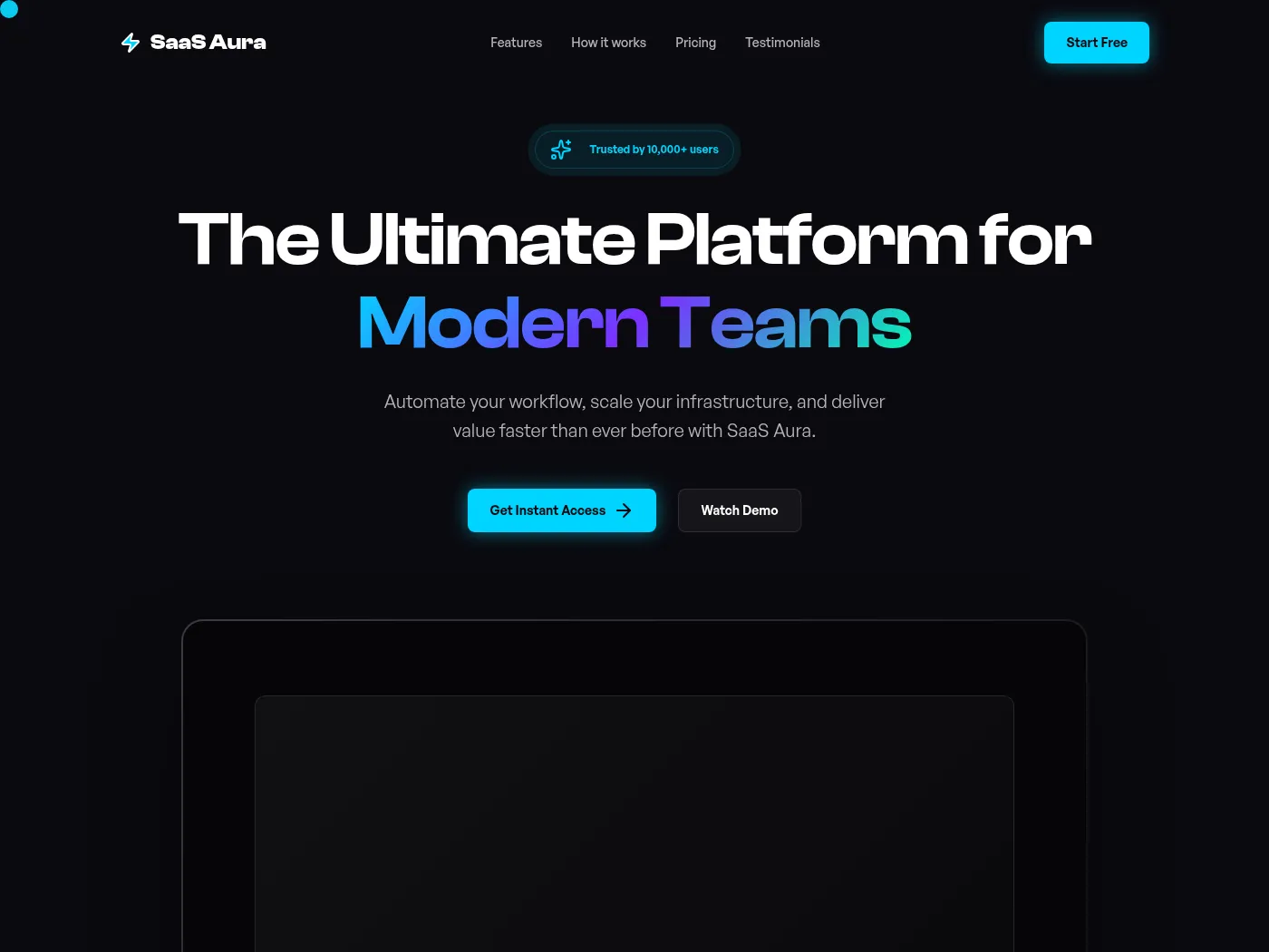 SaaS Aura Landing Page
