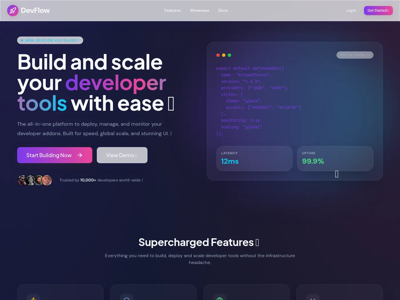 SaaS DevFlow Landing
