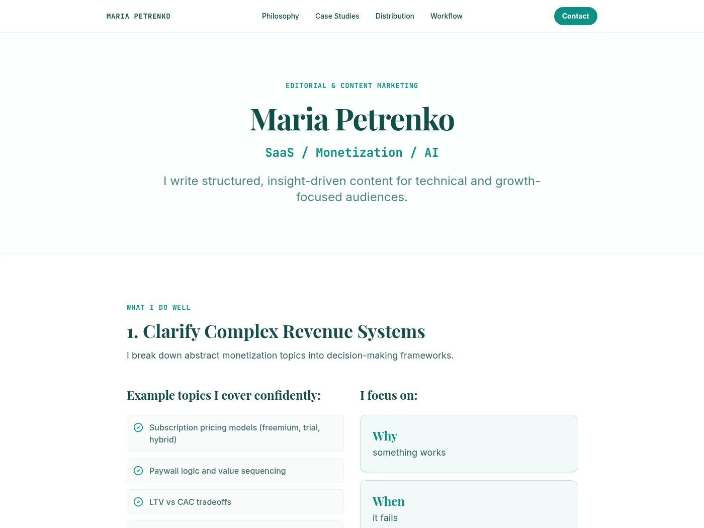 SaaS Editorial Portfolio