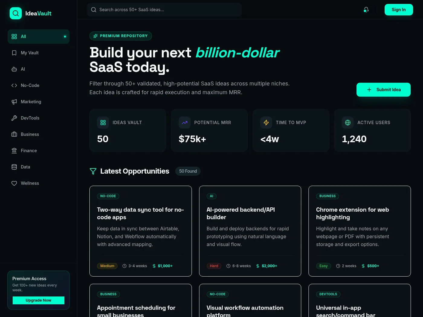 SaaS Idea Vault