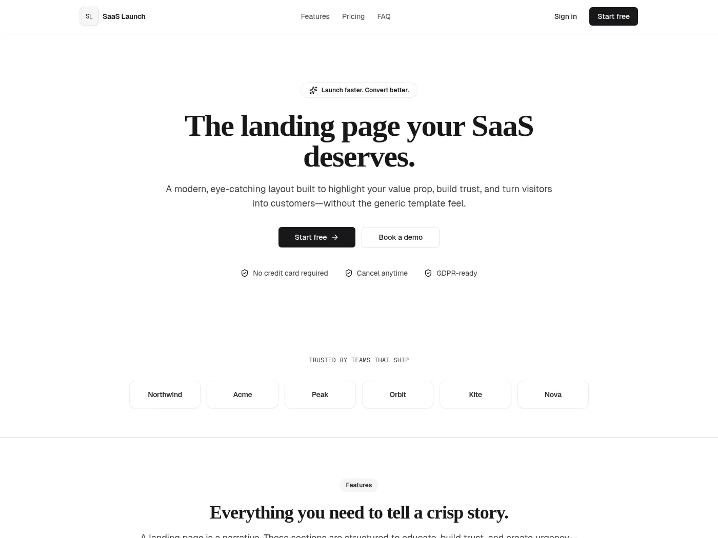 SaaS Launch Landing