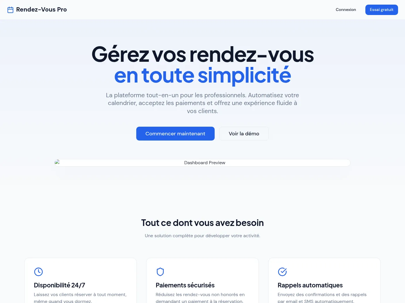 SaaS Rendez-Vous Pro