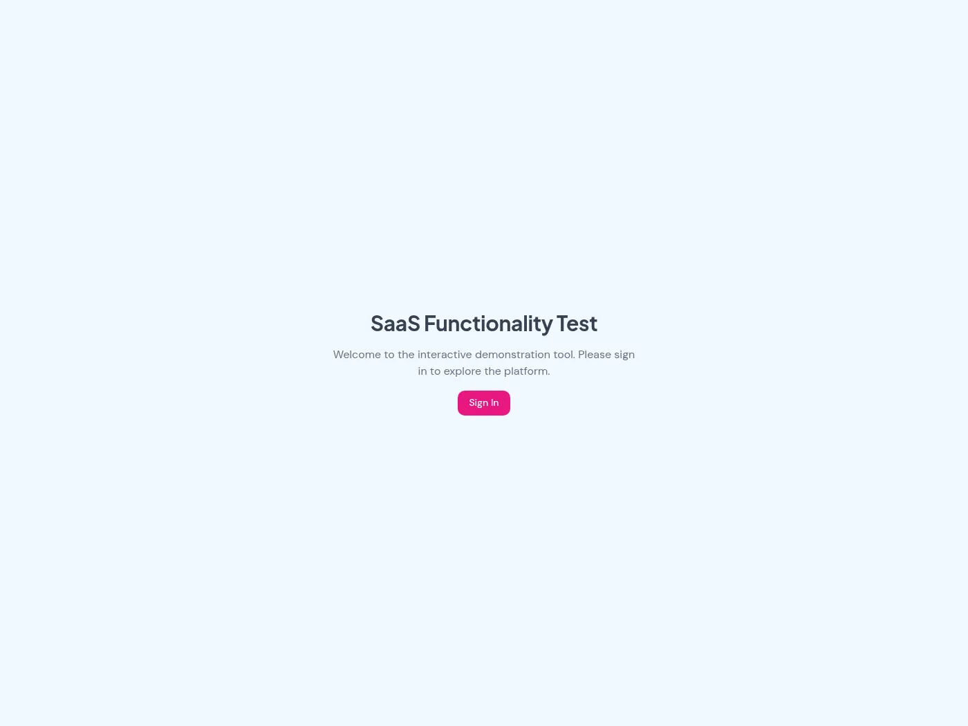 SaaS Functionality Test