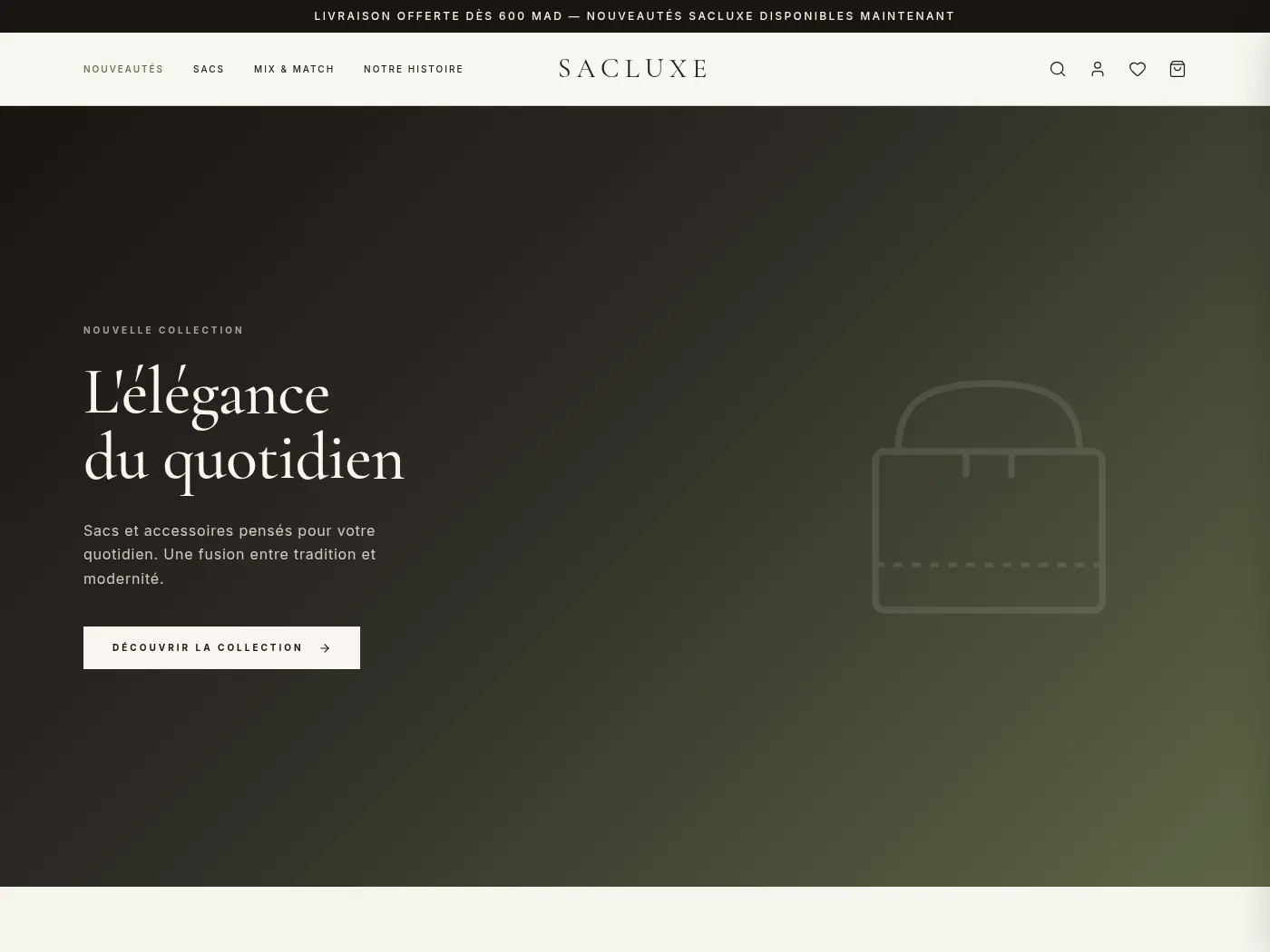 SACLUXE Luxury Ecommerce Site