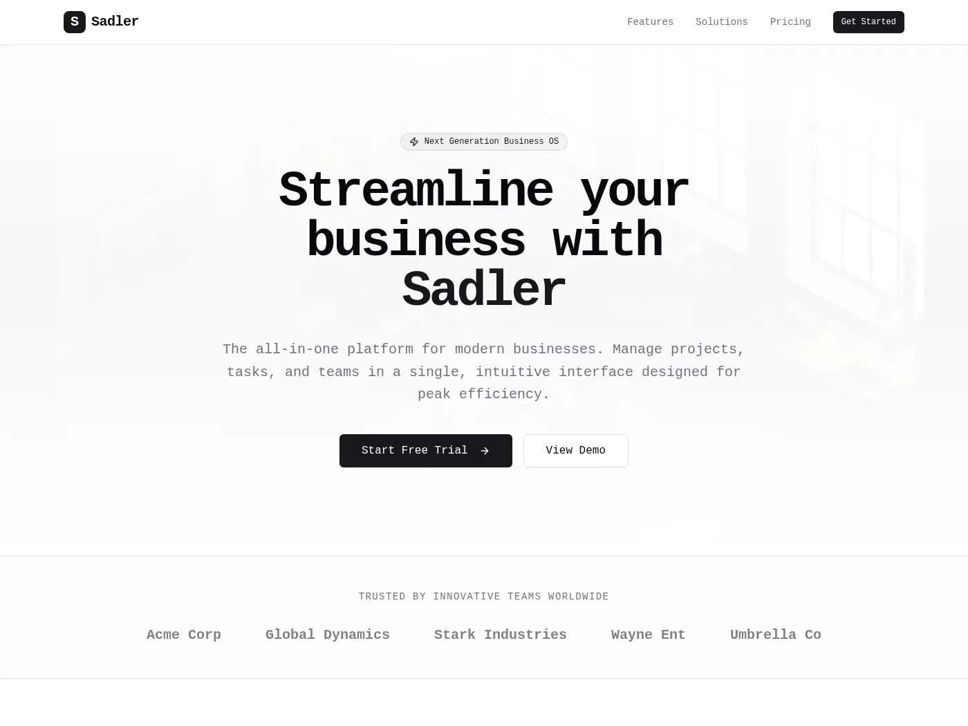 Sadler Business Portal