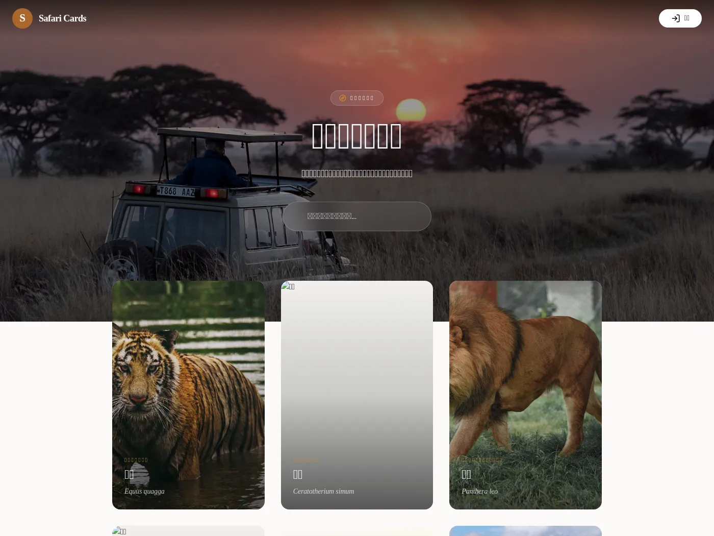 Wildlife Safari Cards