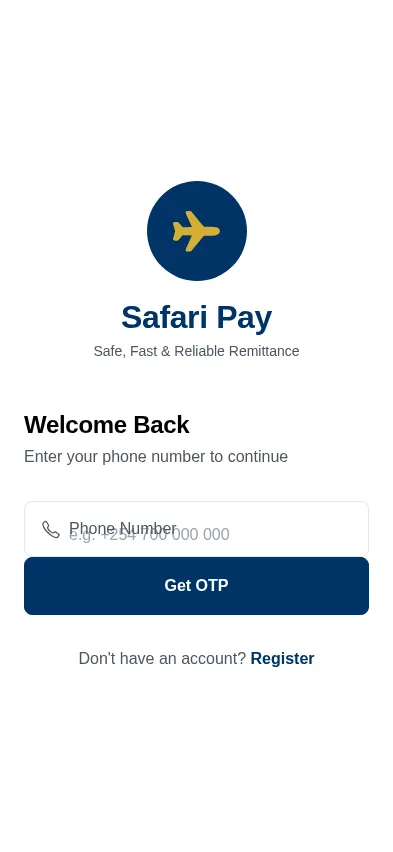 Safari Pay Remittance App