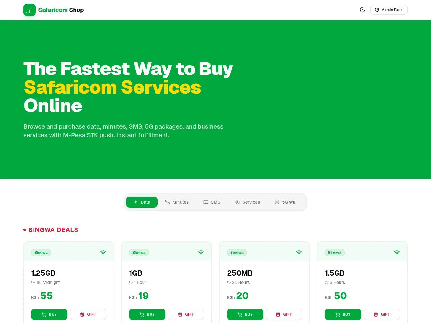 Safaricom Web Shop