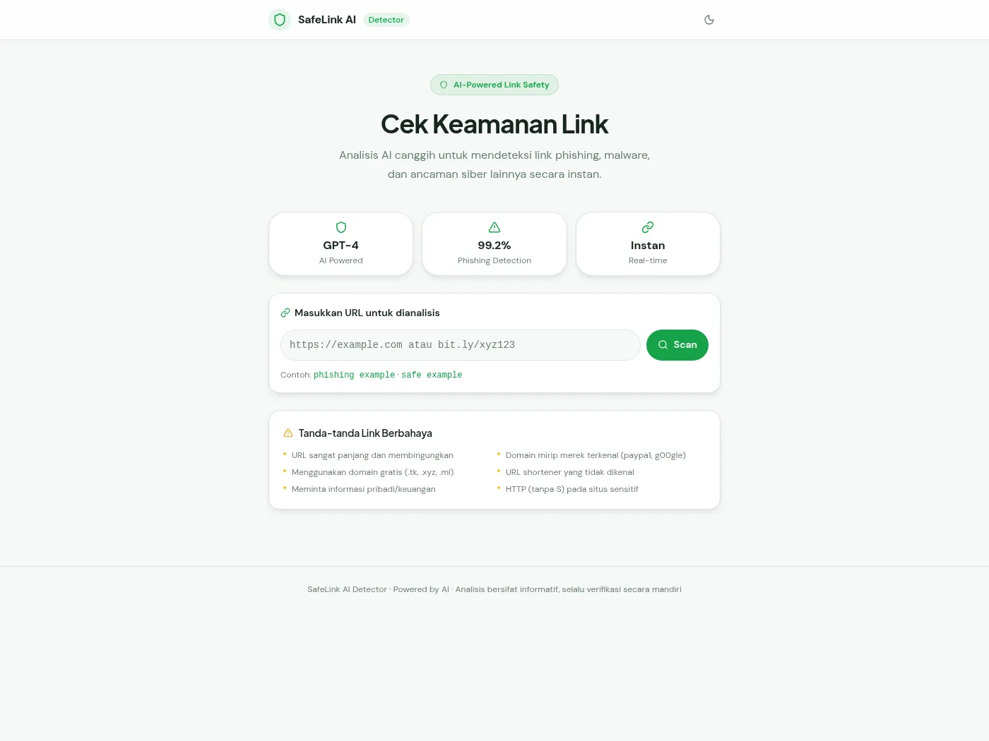 SafeLink AI Detector