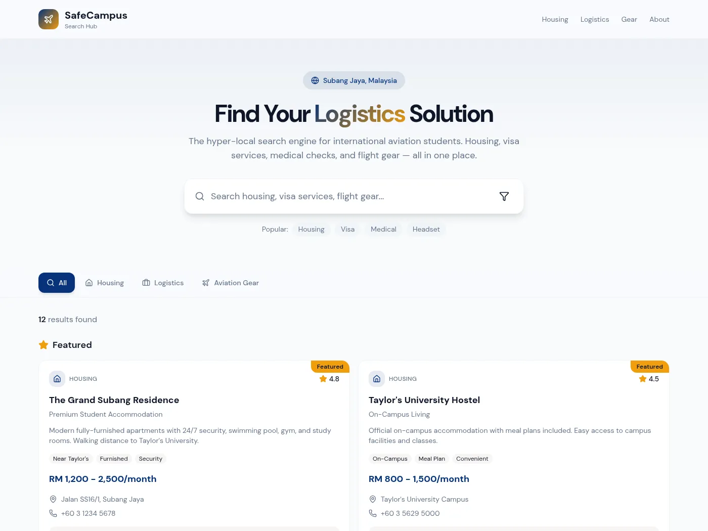 SafeCampus Search Engine