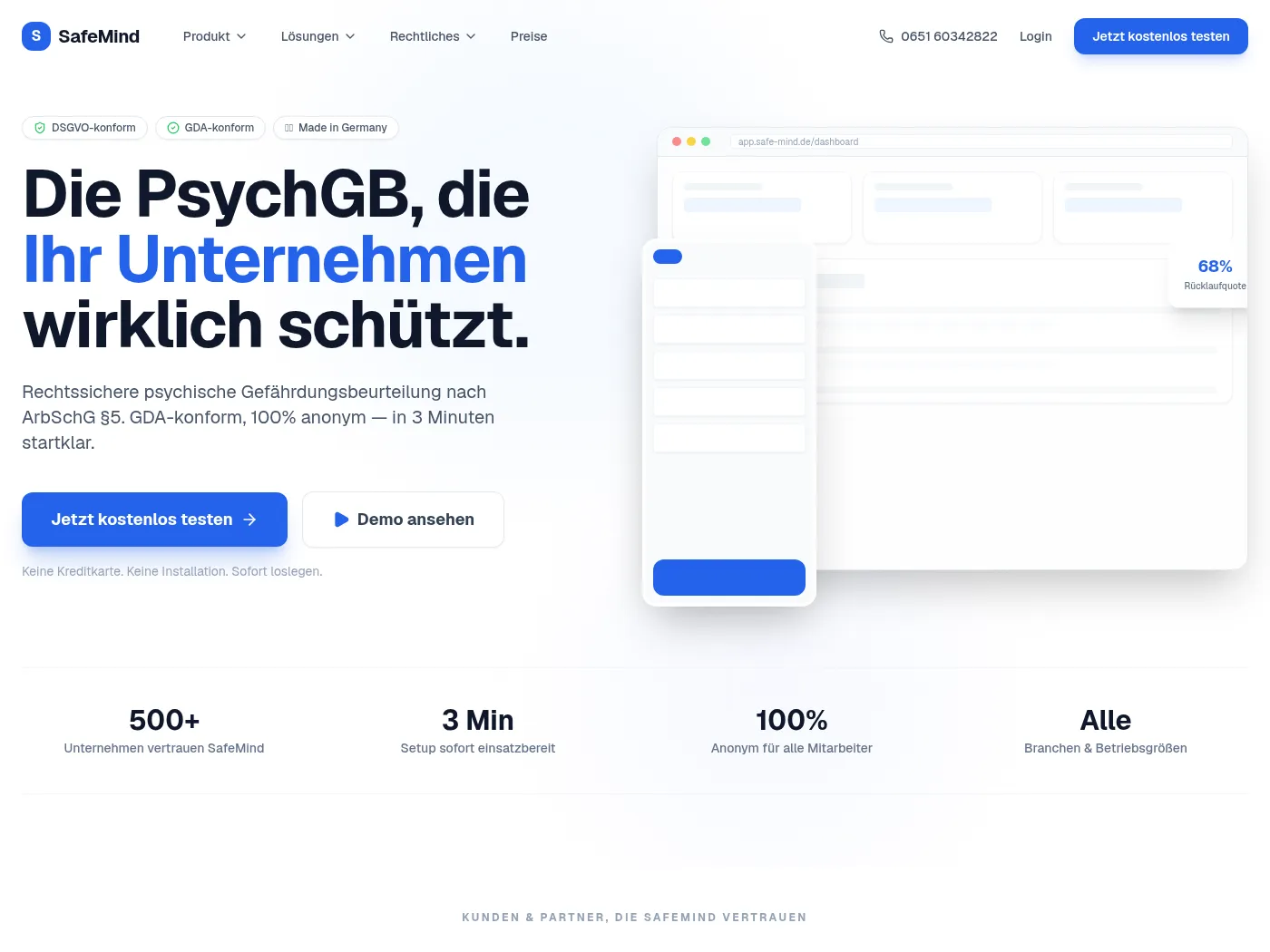 SafeMind Website Redesign