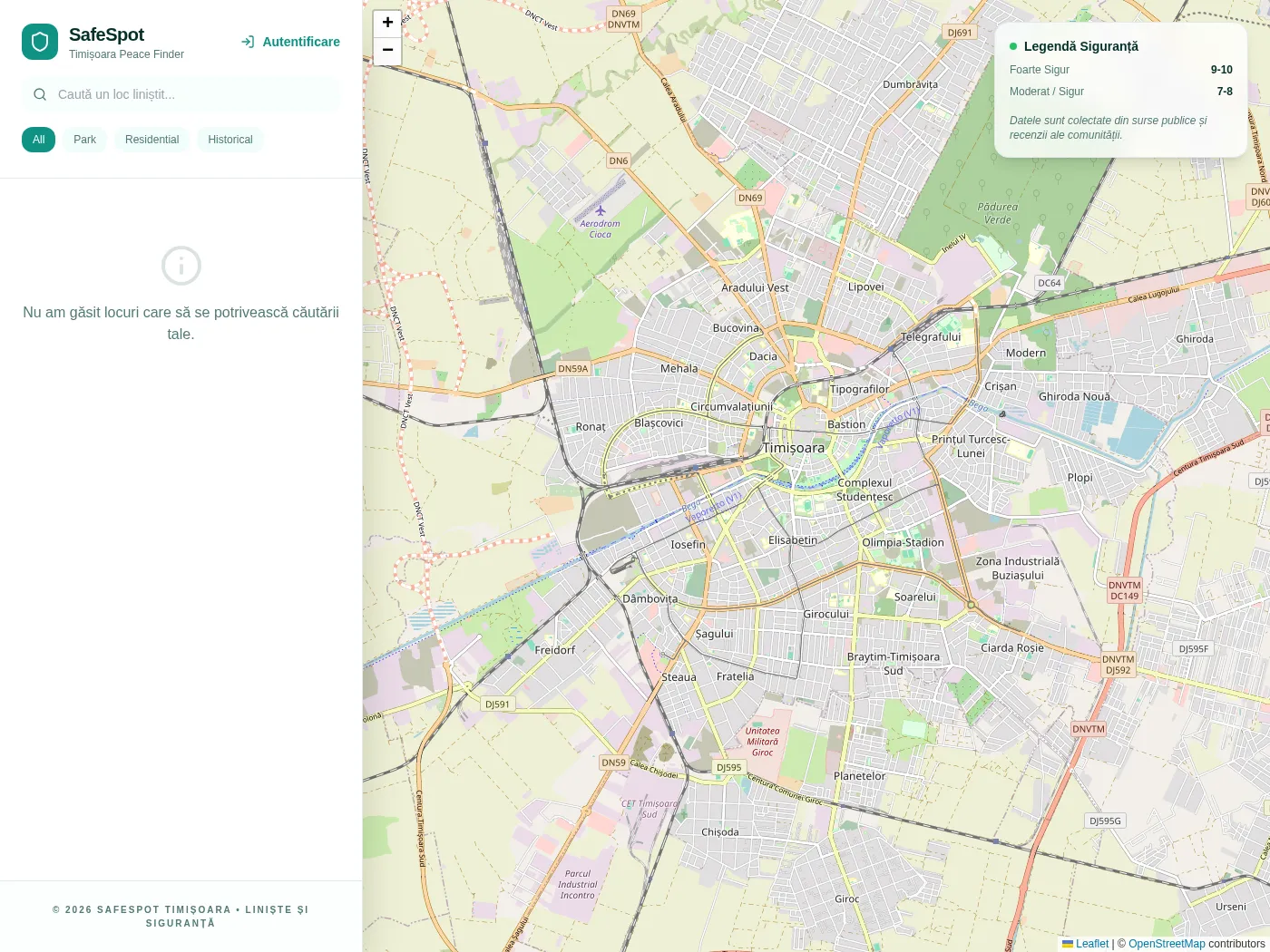 SafeSpot Timișoara Finder