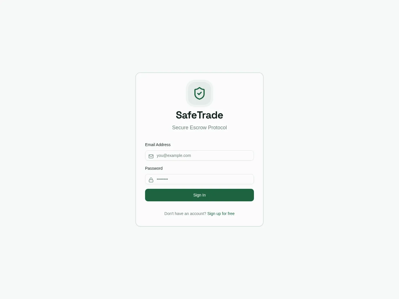 SafeTrade Escrow Platform