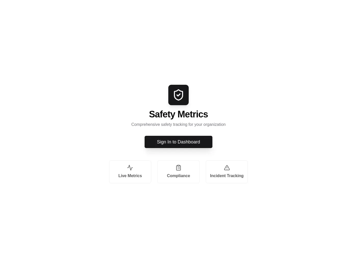 Safety Metrics Dashboard