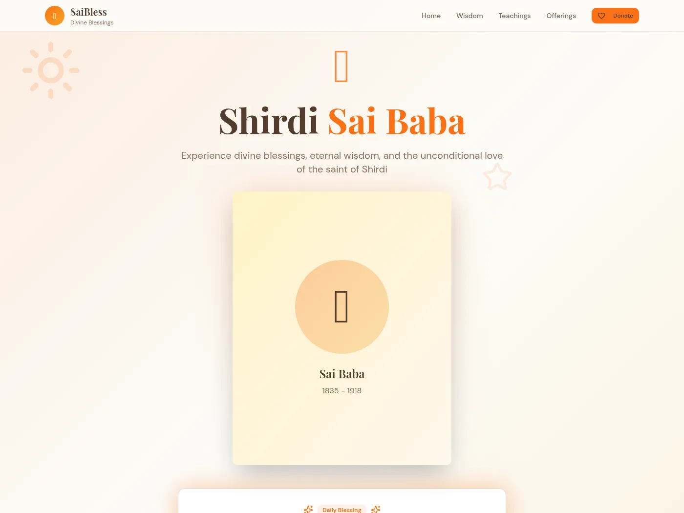 SaiBless Web Portal