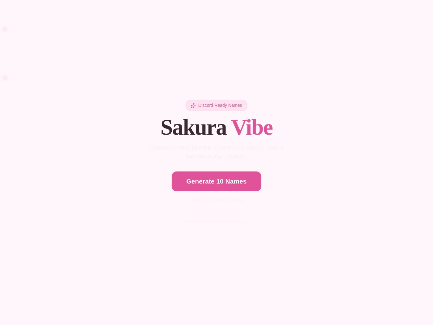 Sakura Discord Name Generator