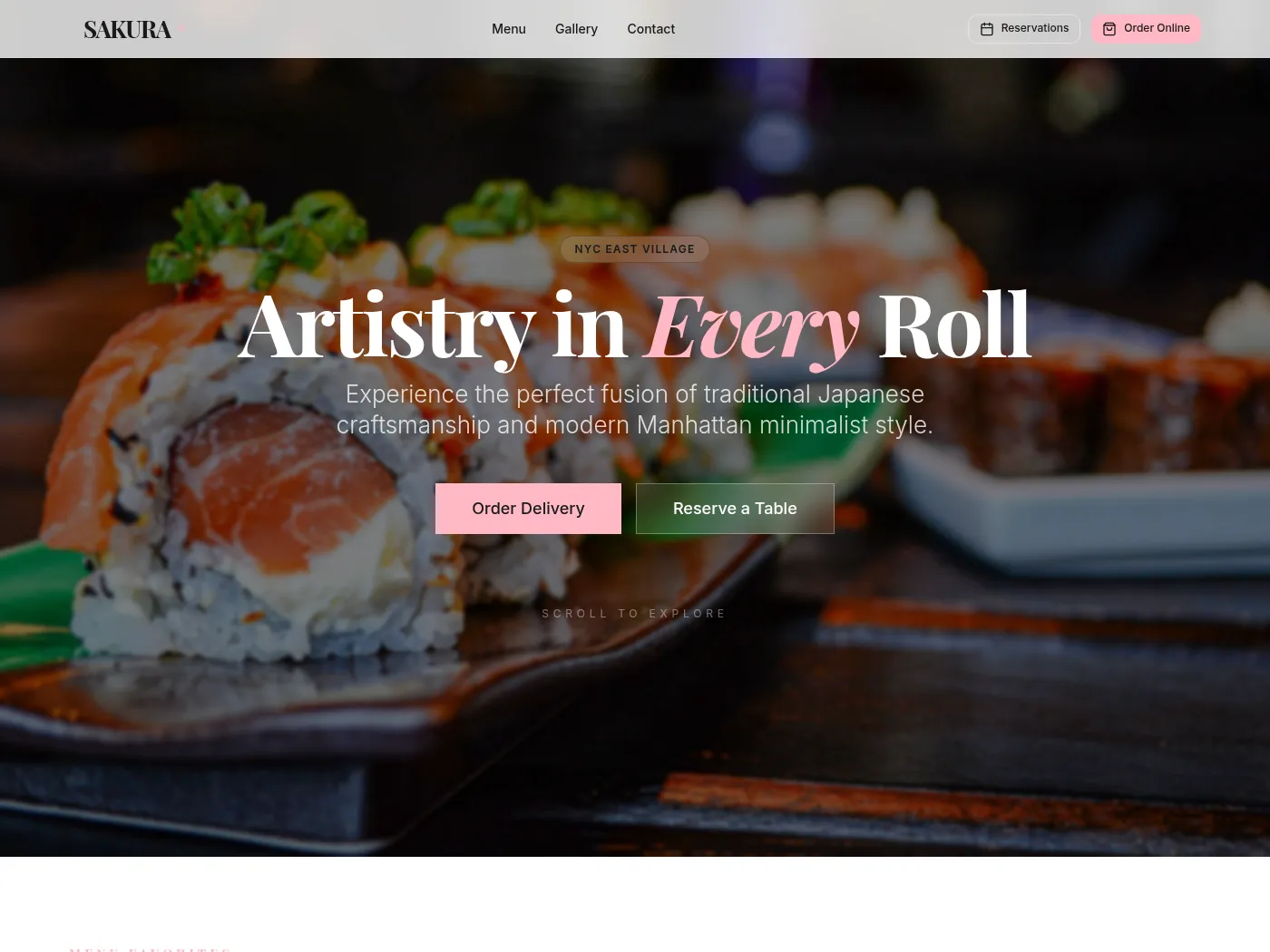 Sakura Sushi Web Experience