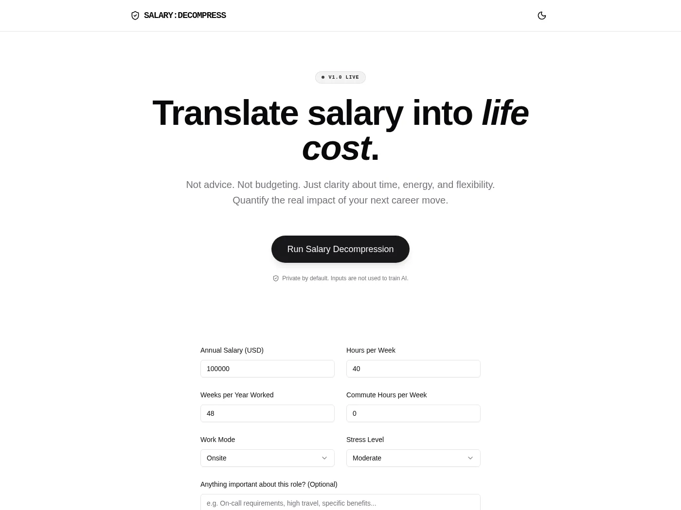 Salary Decompression Tool