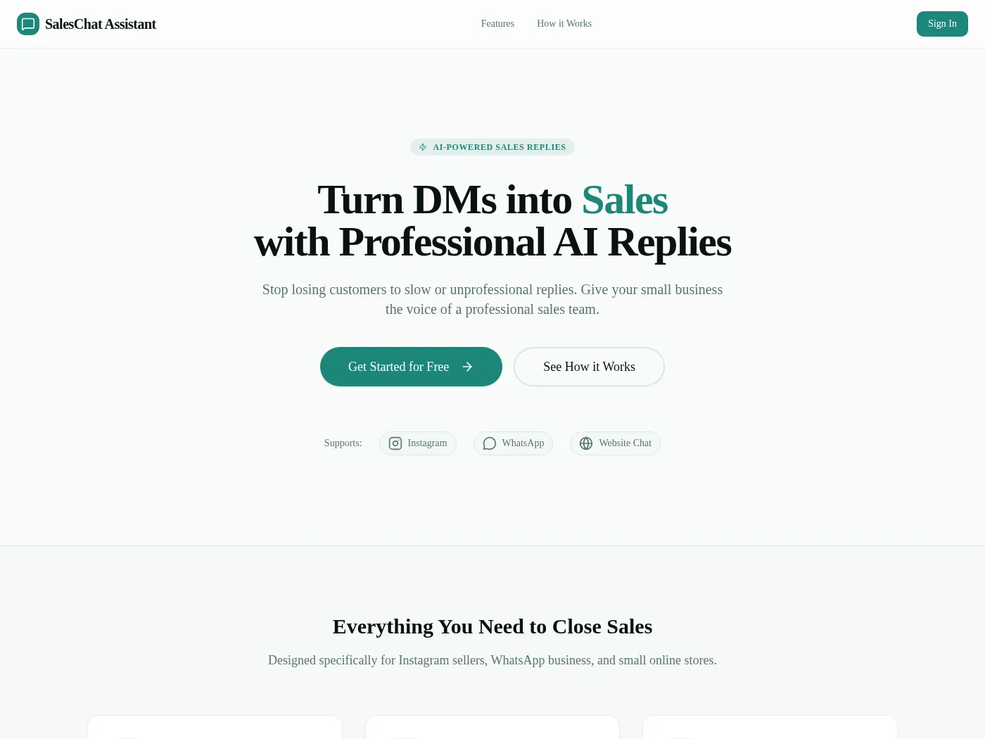 Sales Chat Assistant