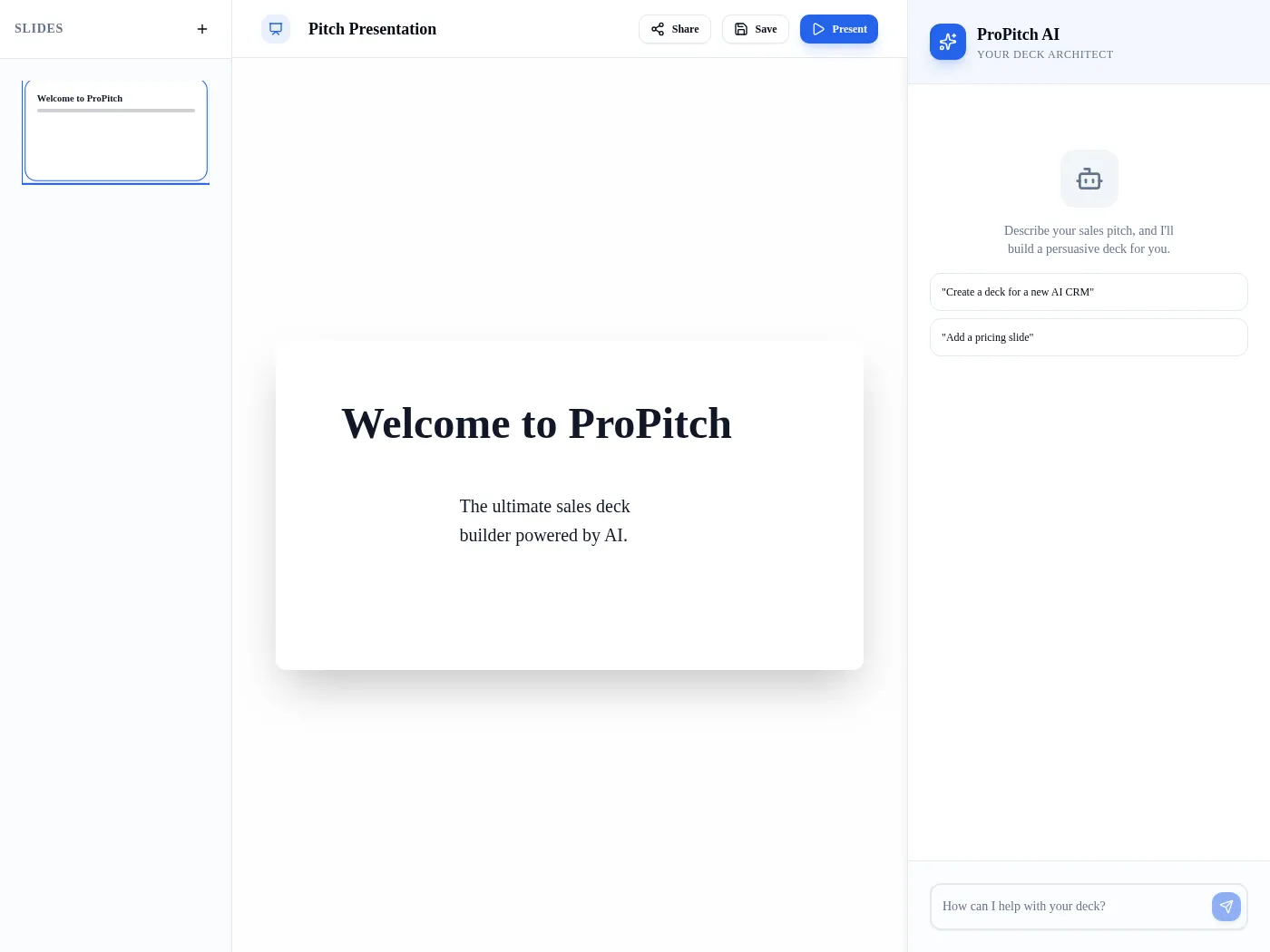 ProPitch Deck Builder