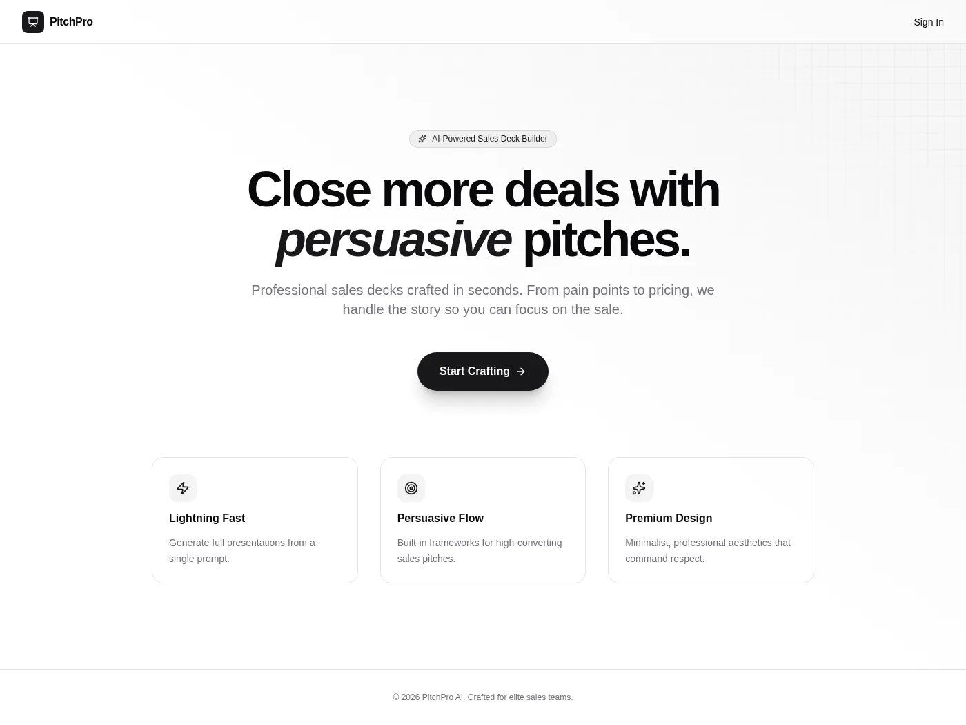 Sales Pitch Deck Pro