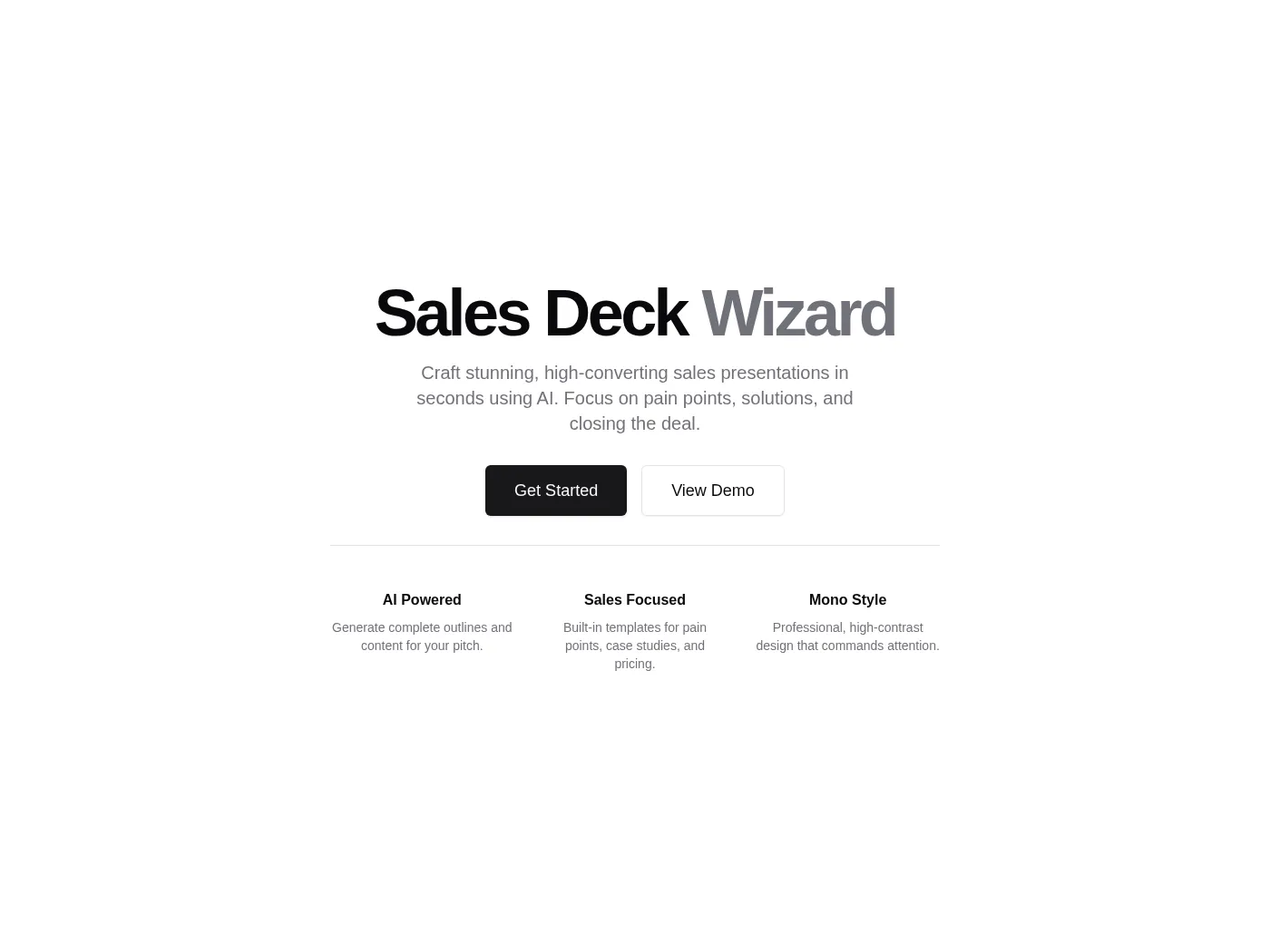 Sales Deck Wizard