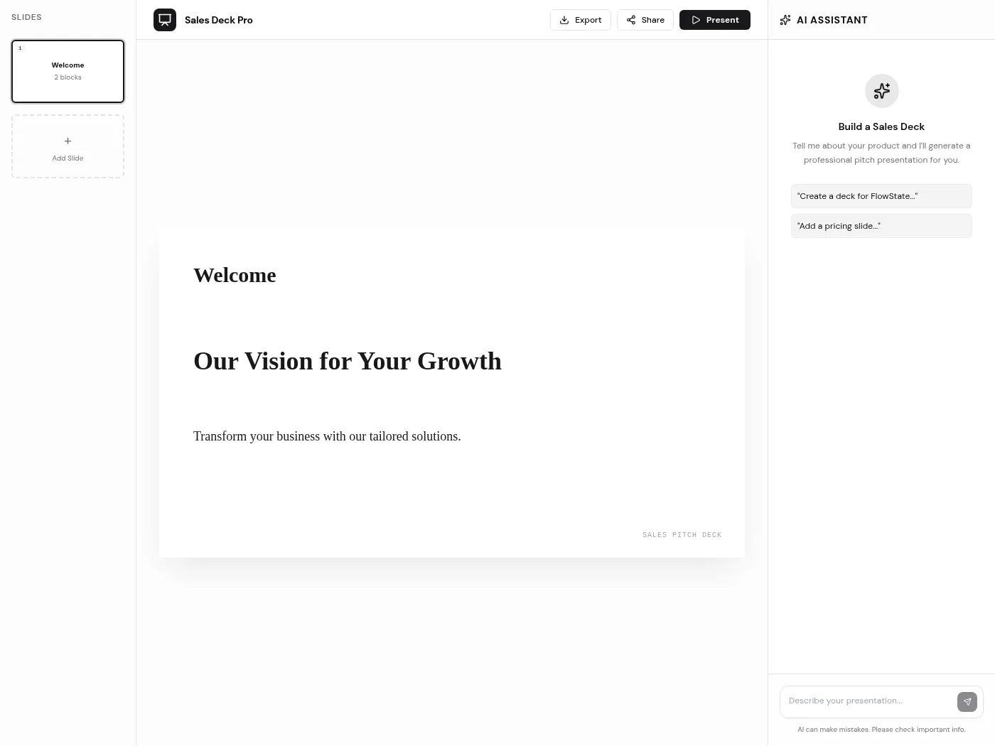 Sales Deck Pro