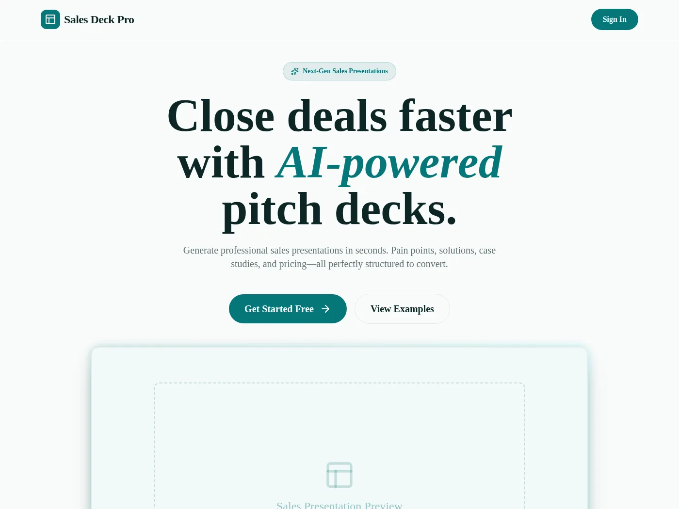 Sales Deck Pro
