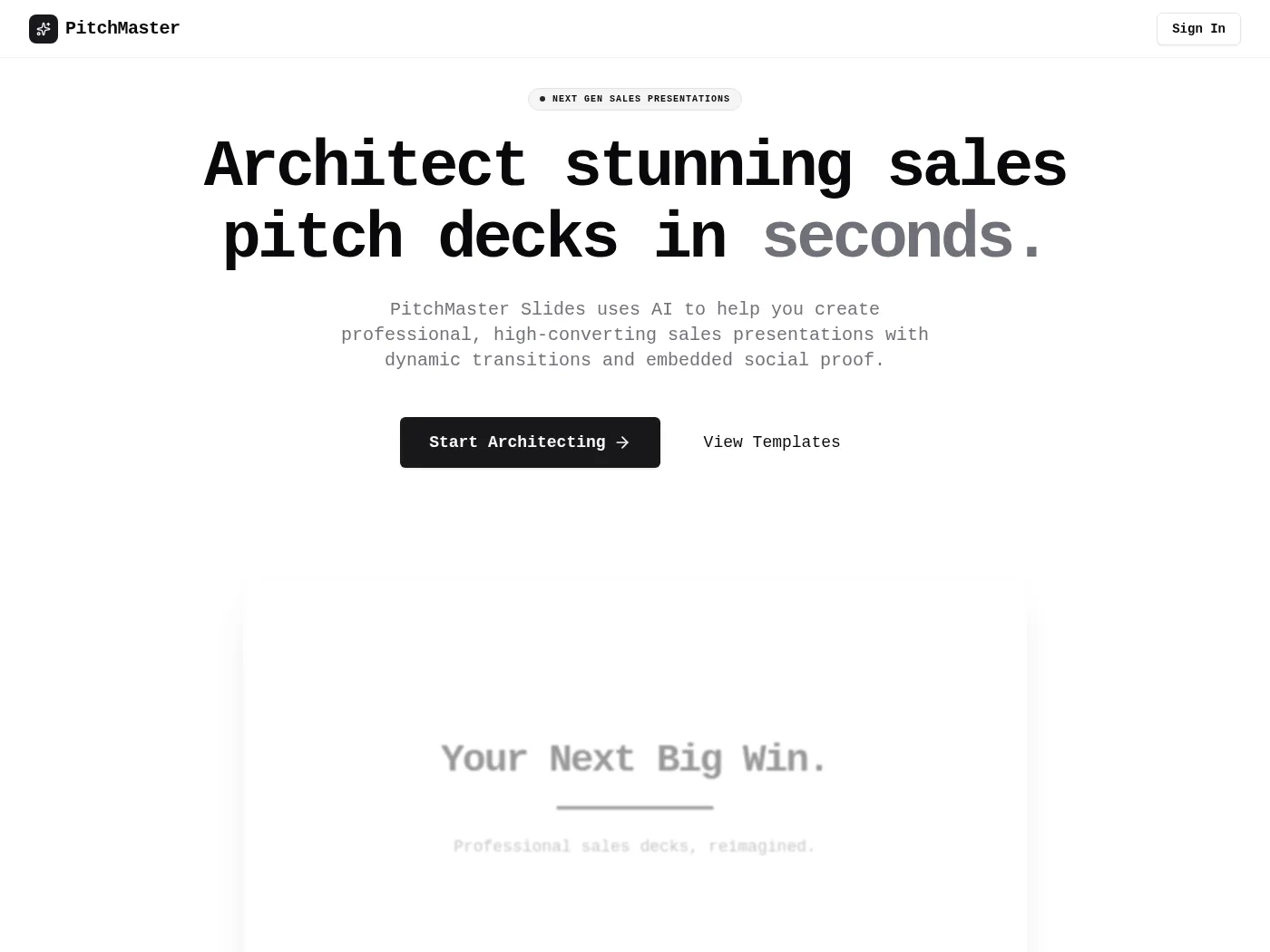 PitchMaster Slides
