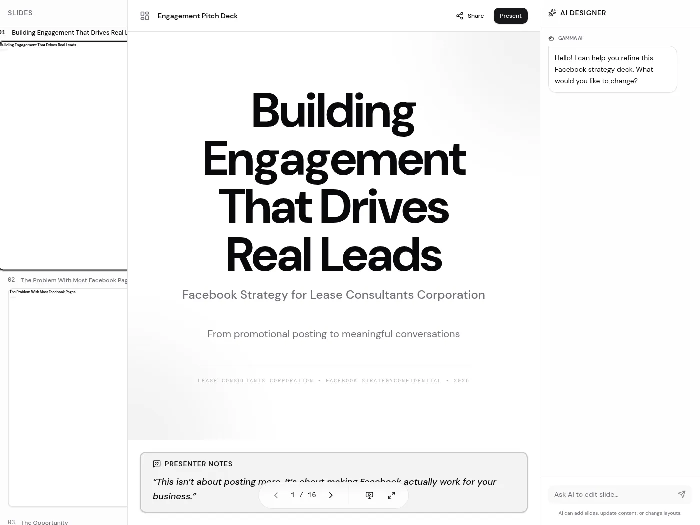 Engagement Pitch Deck