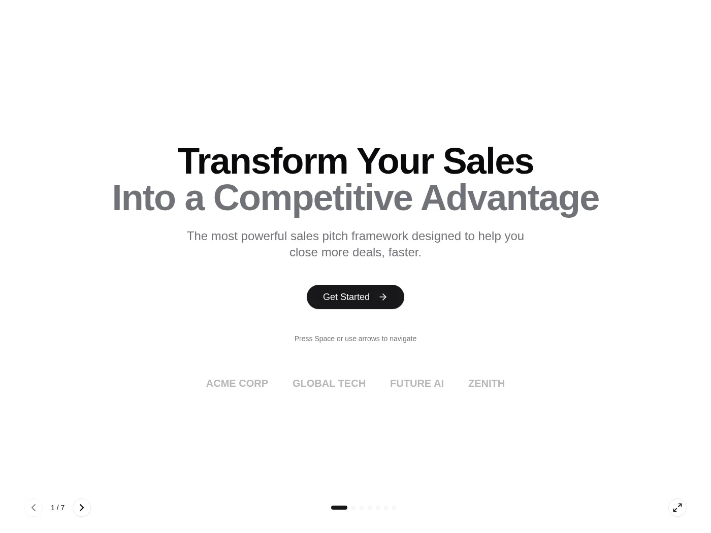 Sales Pitch Deck Pro
