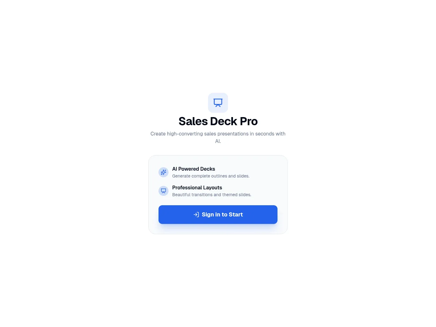 Sales Deck Pro