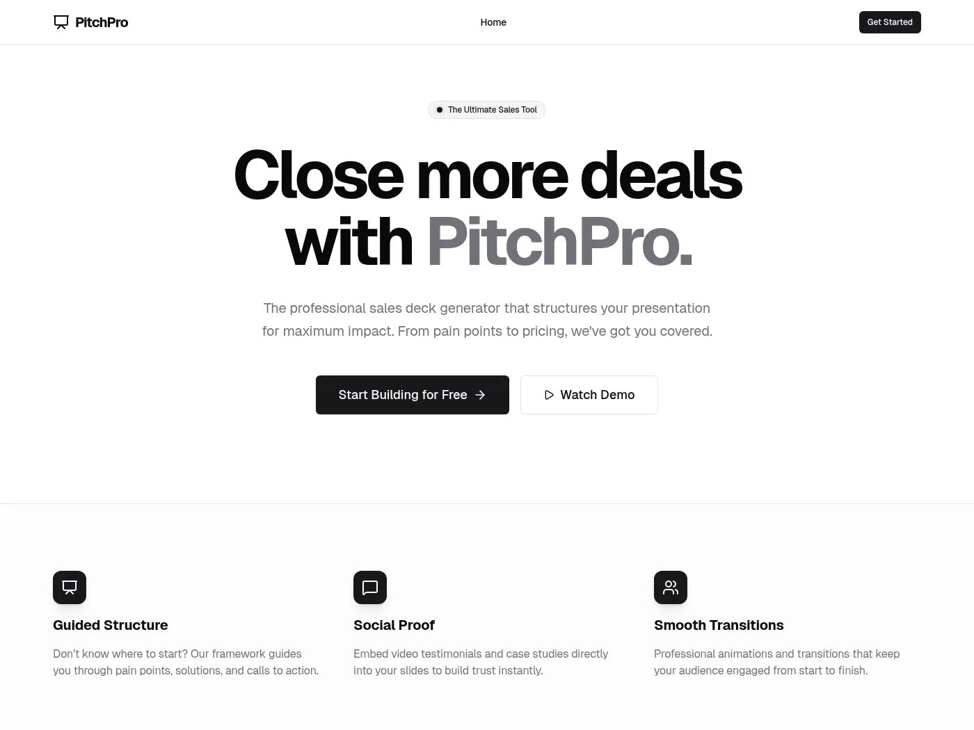 PitchPro Presentation Deck