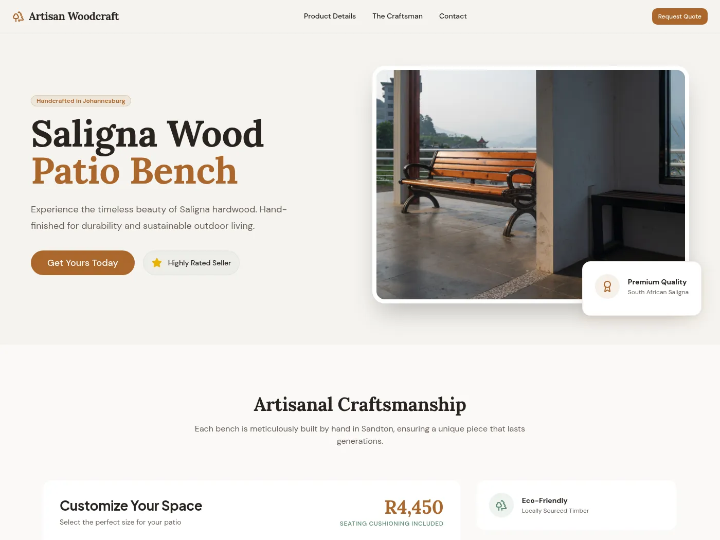 Saligna Bench Showcase