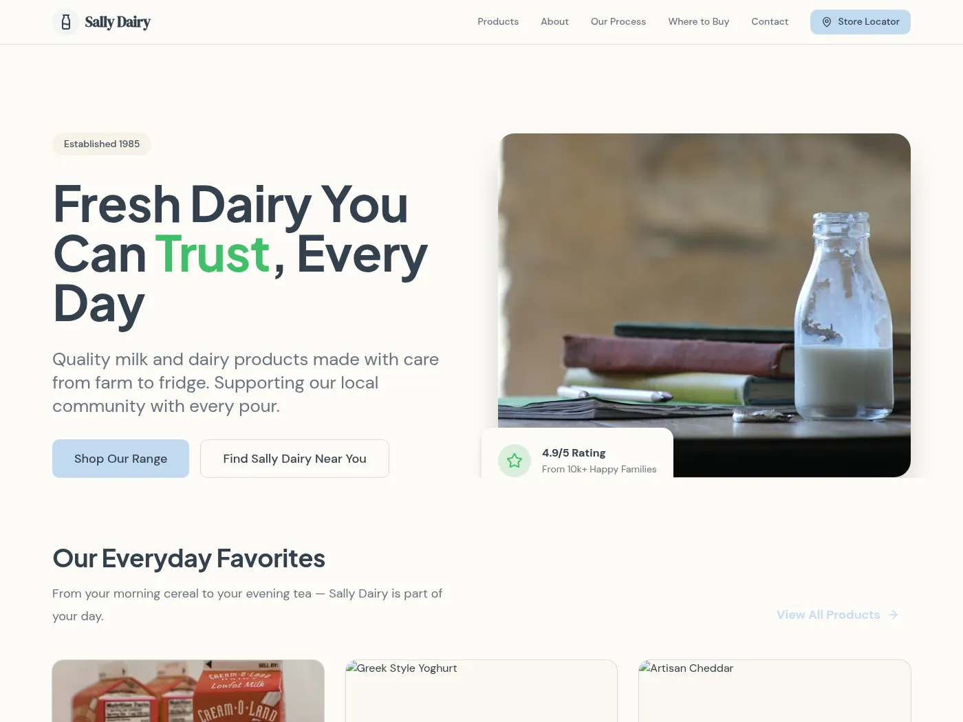 Sally Dairy Brand Site