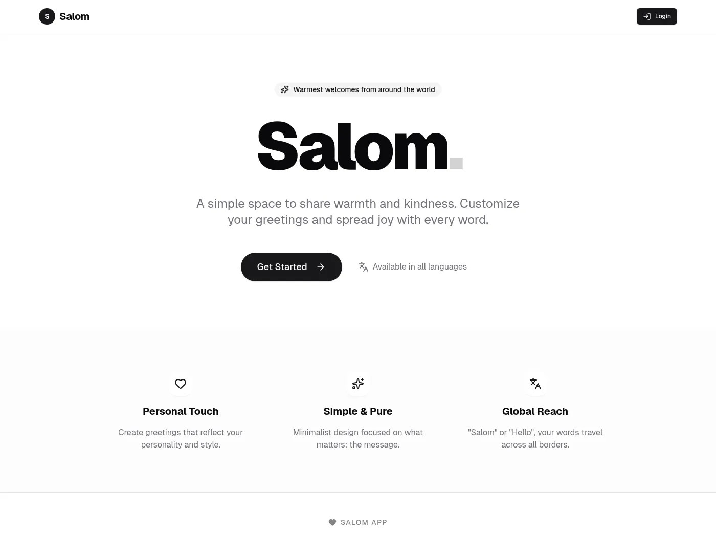 Salom Greeting App
