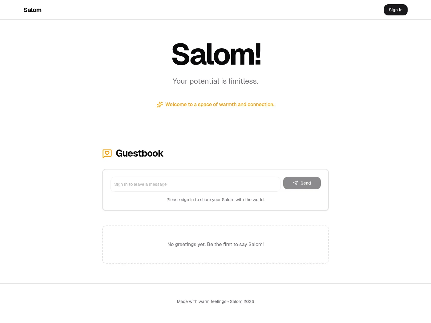 Salom Welcome App
