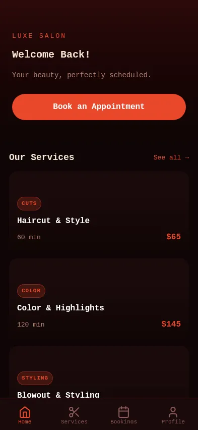Salon Booking App