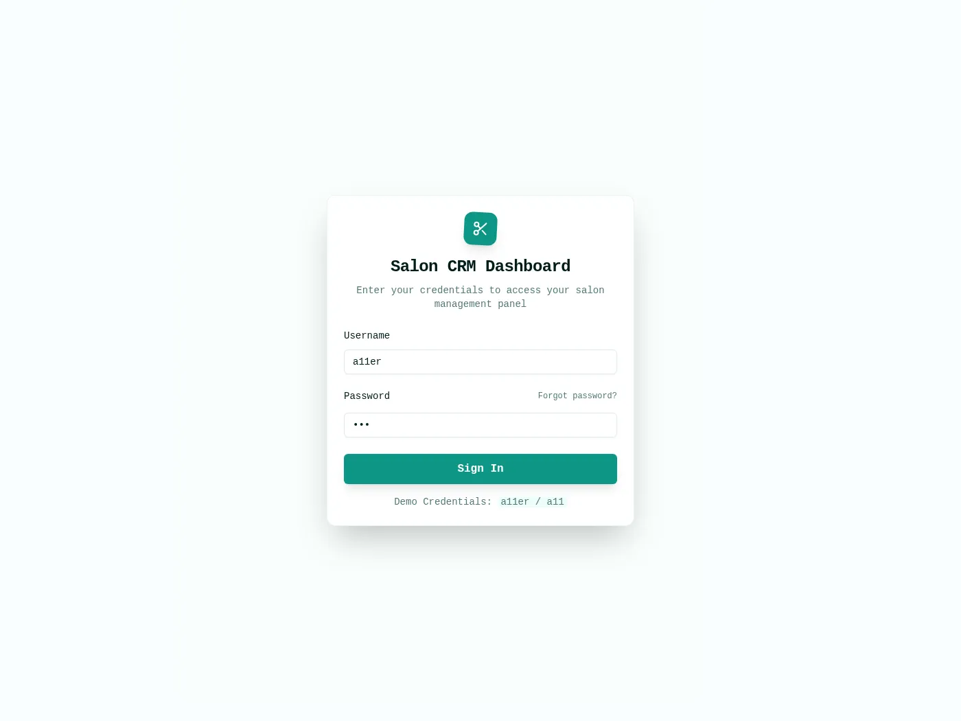 Salon CRM Dashboard