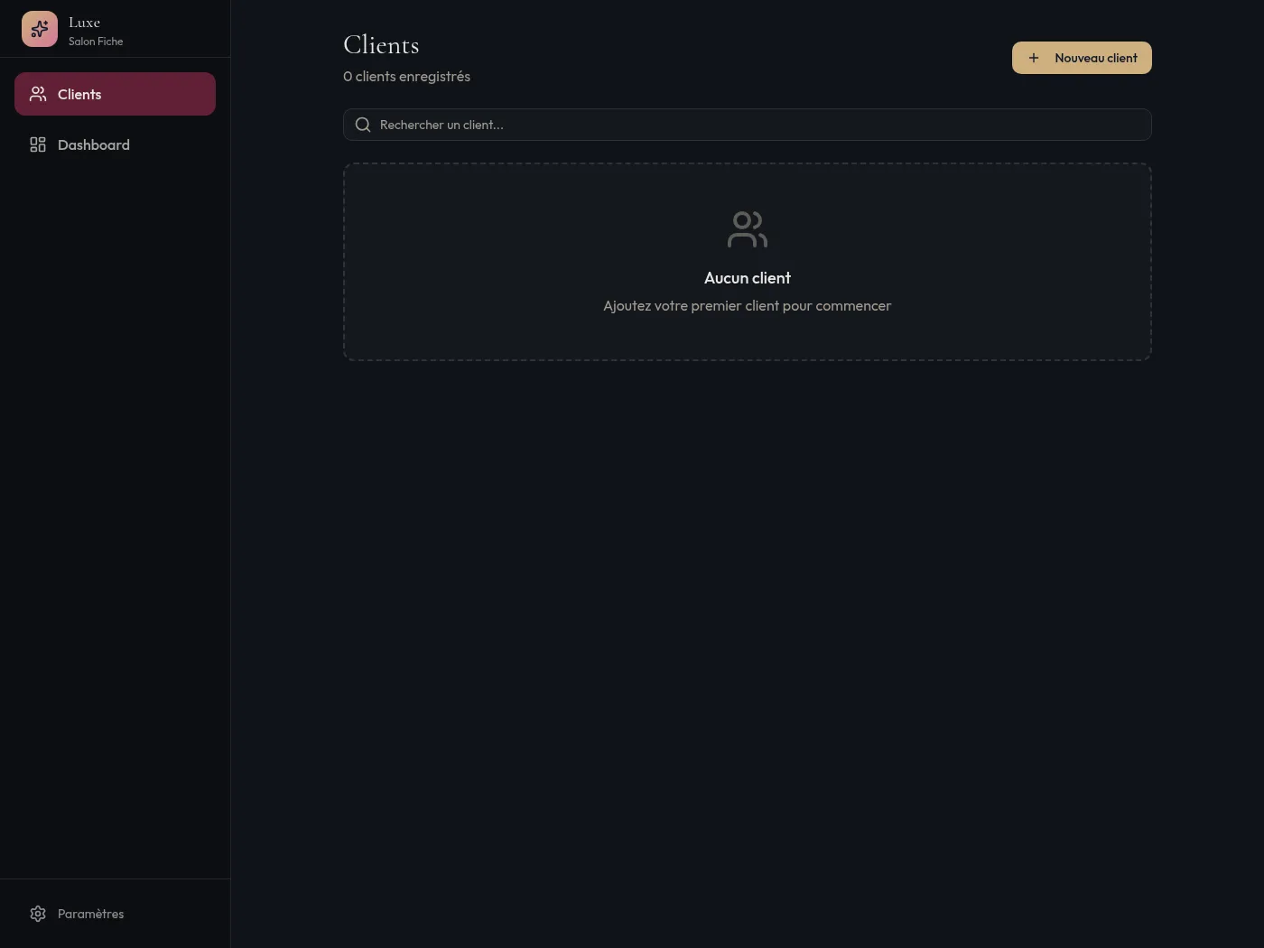 Luxe Salon Fiche App