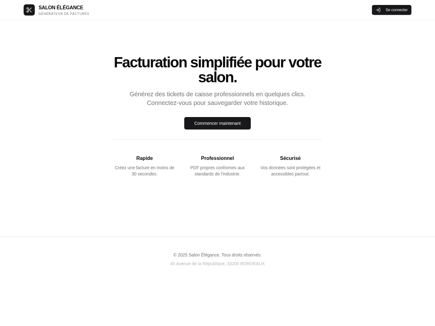 Salon Invoice Generator