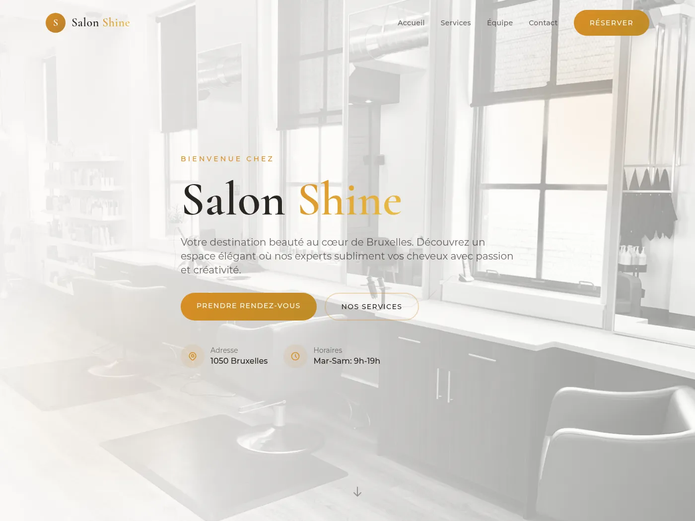 Salon Shine Landing Page